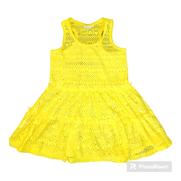 Kiwi & Punch | Dresses | Kiwi Punch Kids Yellow Eyelit Hearts Cover Up ...